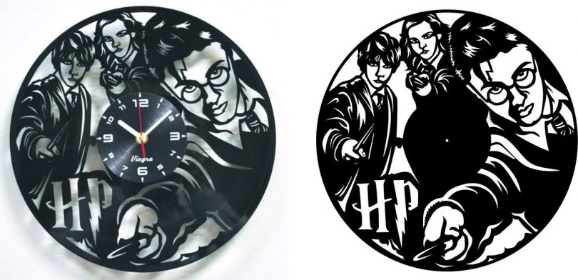HARRY POTTER Vinyl Record Clock Dxf file - Free Vector
