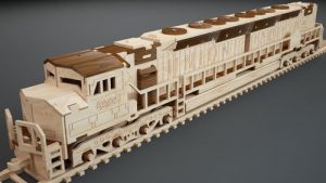 Free dxf files 3d locomotive for laser cut - Free Vector