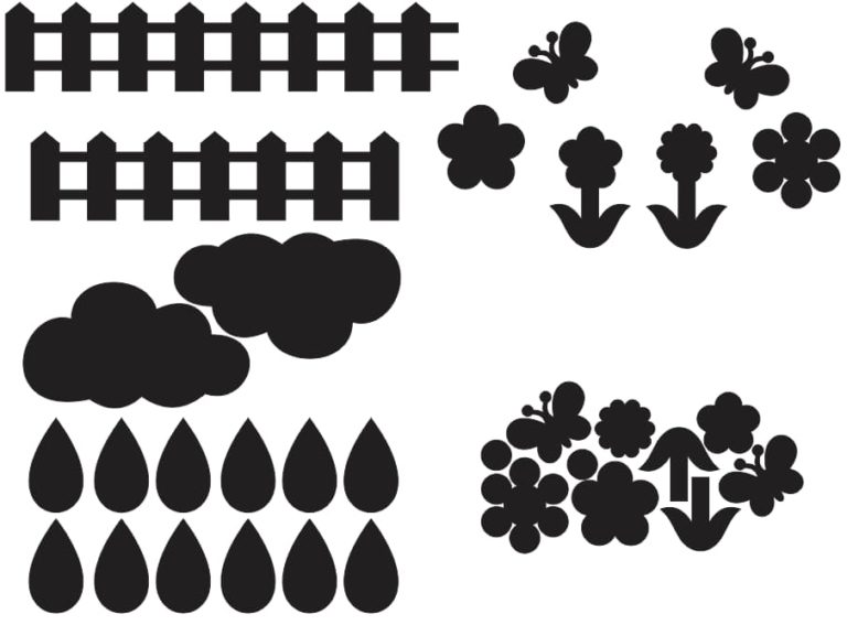 free laser cutting vector files Felt Fence Flowers DXF Files - Free Vector