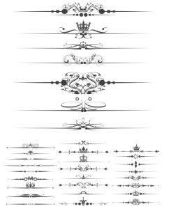Line Borders free decorative text dividers - Free Vector