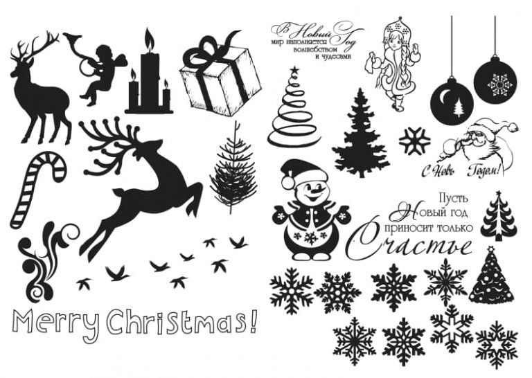 christmas free vector New Year Vector Set CDR file - Free Vector