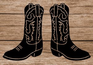 cowboy boots with designs dxf free designs - Free Vector